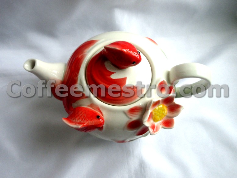 Gold Fish Graphic Ceramic Tea Set - Coffeemestro.com