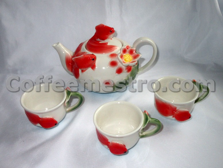Gold Fish Graphic Ceramic Tea Set | Collectible Mug or Teaware | Unique ...